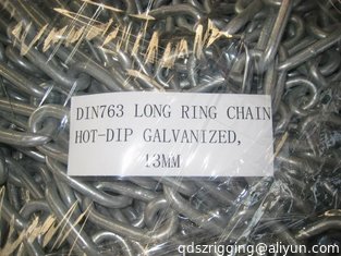 China DIN 763 long ring chain hot dip galvanized 13mm supplier