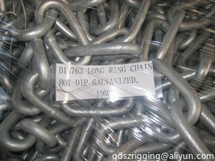 China DIN 763 long ring chain hot dip galvanized 19mm supplier