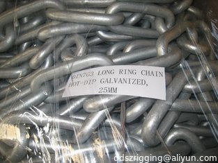 China DIN 763 long ring chain hot dip galvanized 25mm supplier